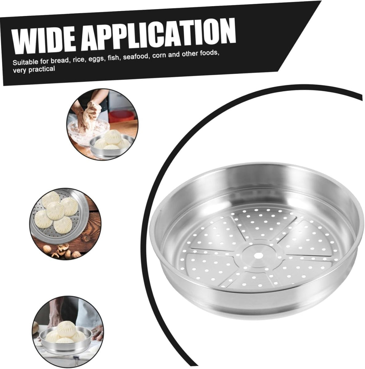 Housoutile 40cm Wok Steamer Dumpling Steamer Steaming Basket for Pot ...