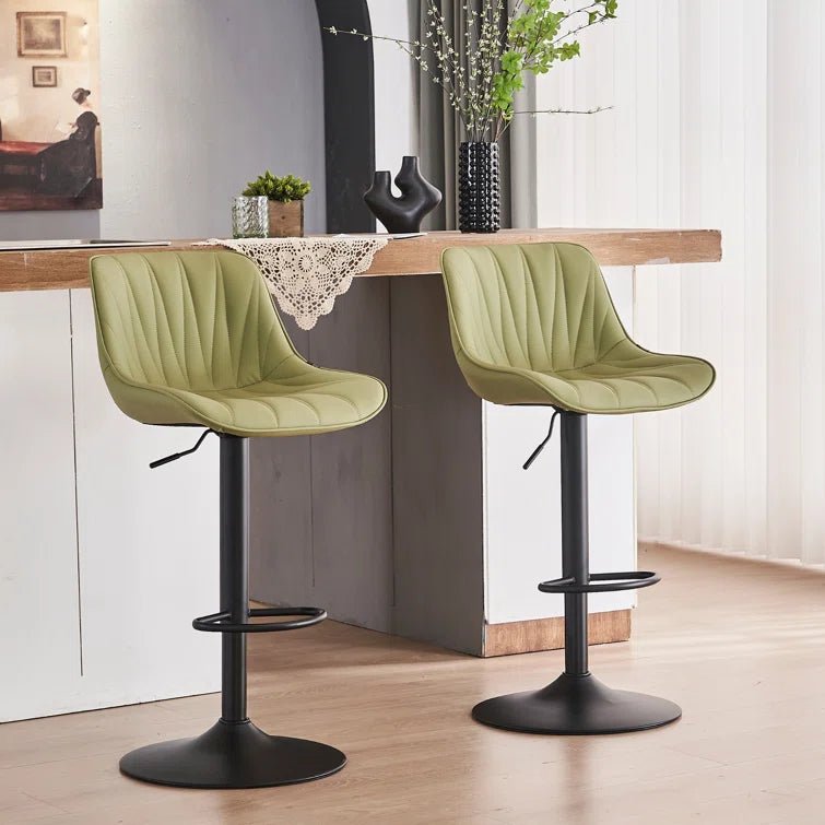 SERENITà AVO Green Modern Height Adjustable Swivel Bar Stools ...