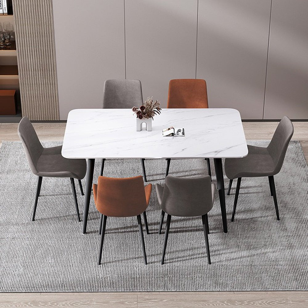 140x80cm Minimalist Slate Kitchen Dining Table Marble Lunch Dinner ...
