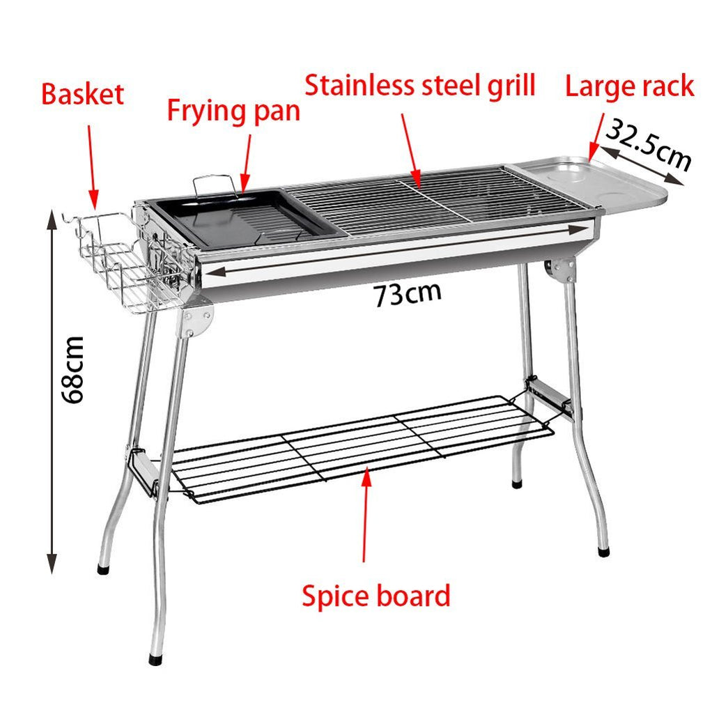 BBQ Grill Barbecue Set Charcoal Kabob Stove Portable Foldable Camping ...