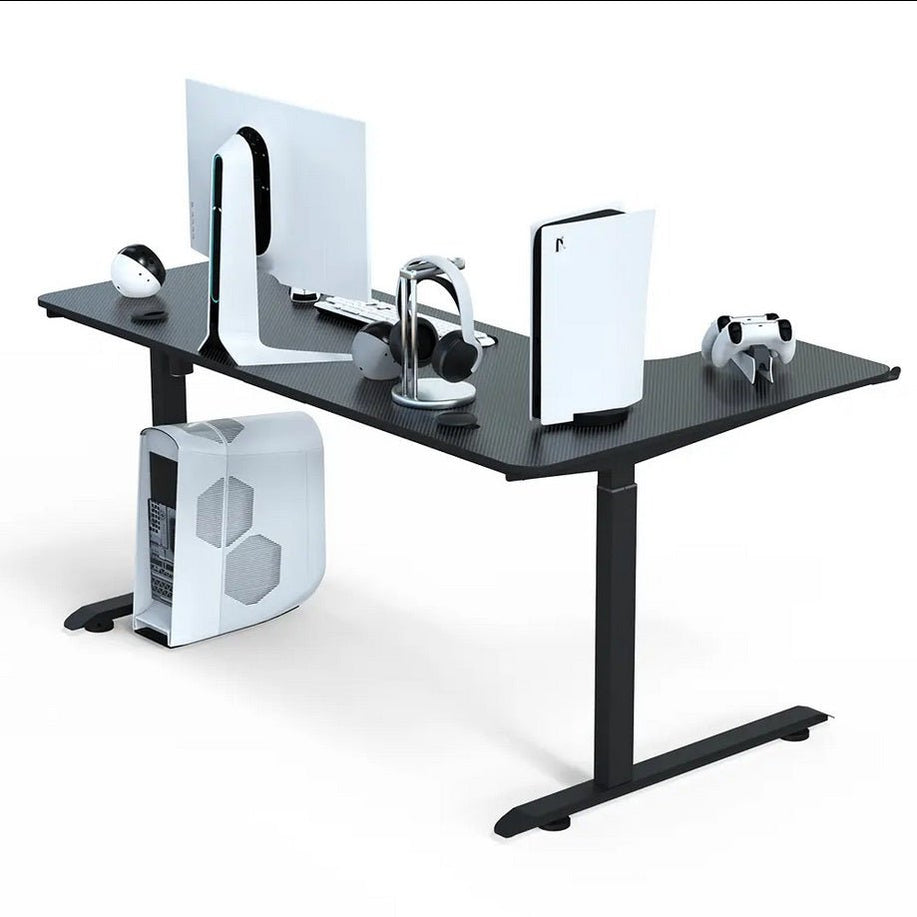 Height Adjustable Electric Office/Gaming Desk with L-shaped Desktop for ...