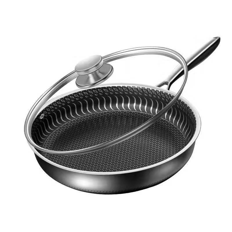 Stainless Steel Frying Pan Non-Stick Cooking Frypan Cookware 32cm ...